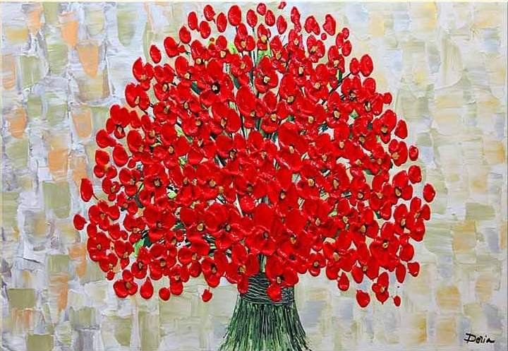 2010 RED POPPIES TEXTURED Painting - iPaintingsforsale.com