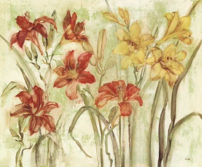 Cheri Blum Day Lily Garden Painting - iPaintingsforsale.com