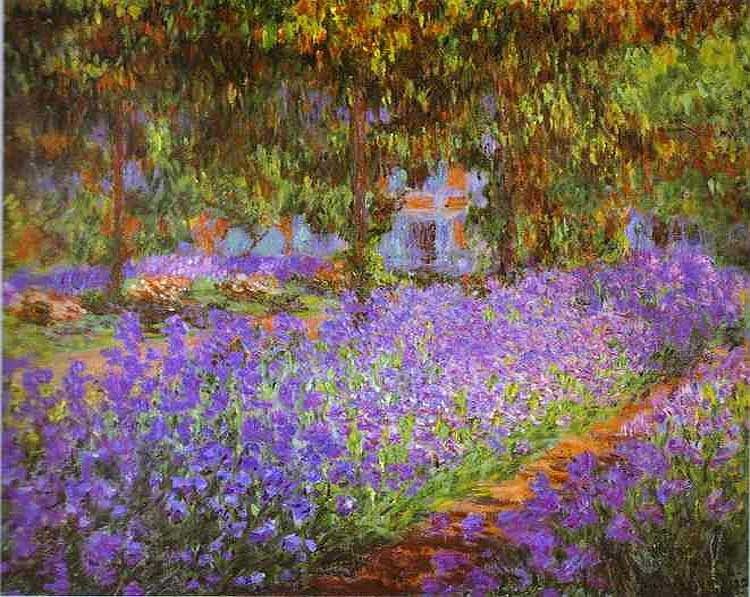 Claude Monet Irises in Monet's Garden Painting - iPaintingsforsale.com