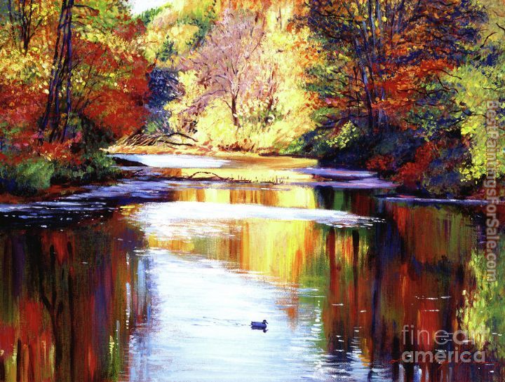 David Lloyd Glover Autumn Reflections Painting - iPaintingsforsale.com