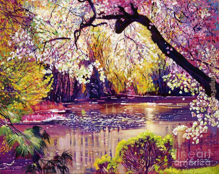 David Lloyd Glover Central Park Spring Pond Painting ...