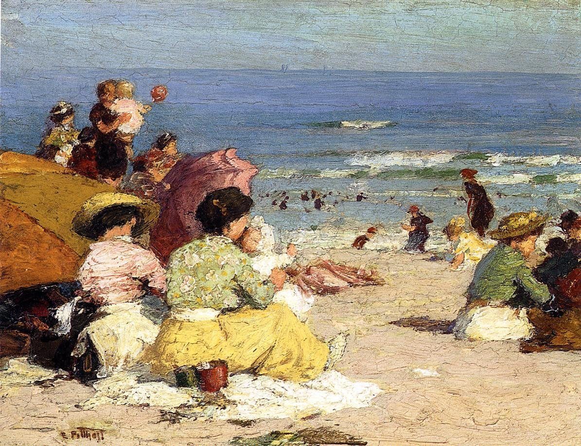 Edward Henry Potthast Beach Scene 1 Painting - iPaintingsforsale.com