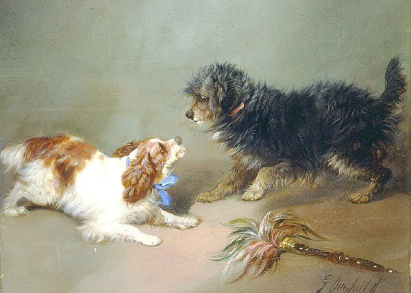 George Armfield King Charles Spaniel & Terrier Painting ...
