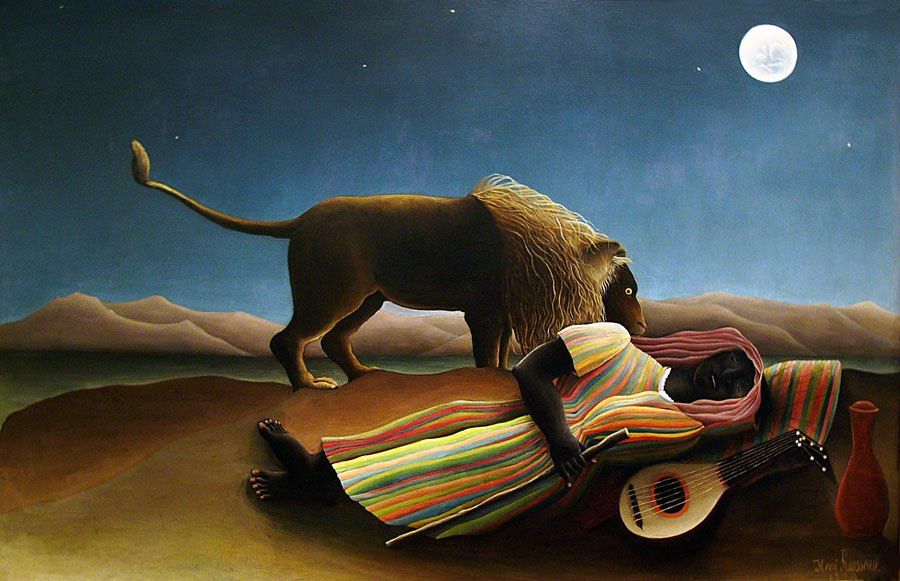 Henri Rousseau The Sleeping Gypsy Painting - iPaintingsforsale.com