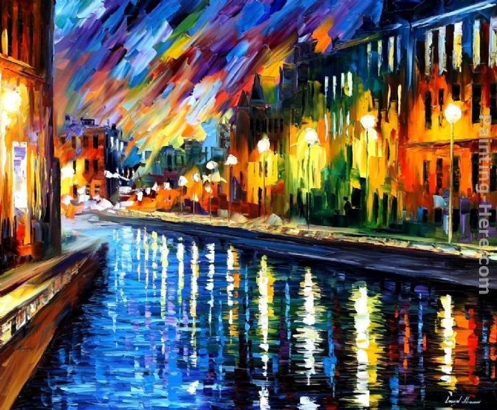 Leonid Afremov SLOW RIVER Painting - iPaintingsforsale.com