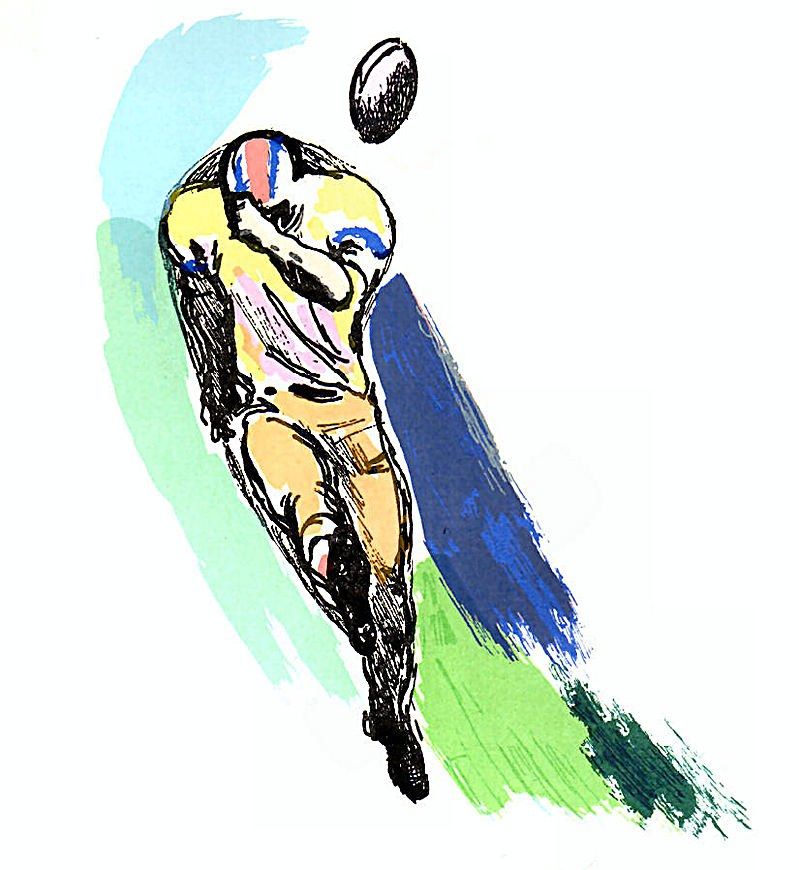 Leroy Neiman Kicker Painting - iPaintingsforsale.com