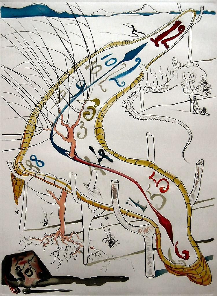 Salvador Dali The frozen watches of space-time Painting ...