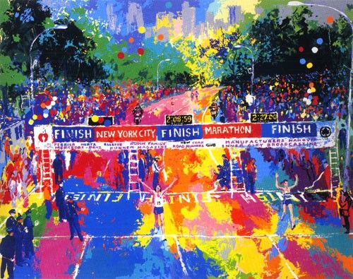 Leroy Neiman Classic Marathon Finish Painting - iPaintingsforsale.com