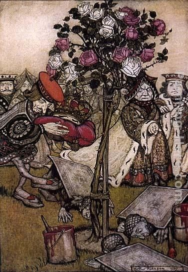 Arthur Rackham Alice in Wonderland The Queen's Croquet Ground Painting ...