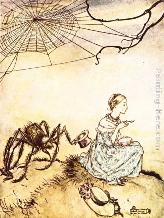 Arthur Rackham Mother Goose Little Miss Muffet Painting ...