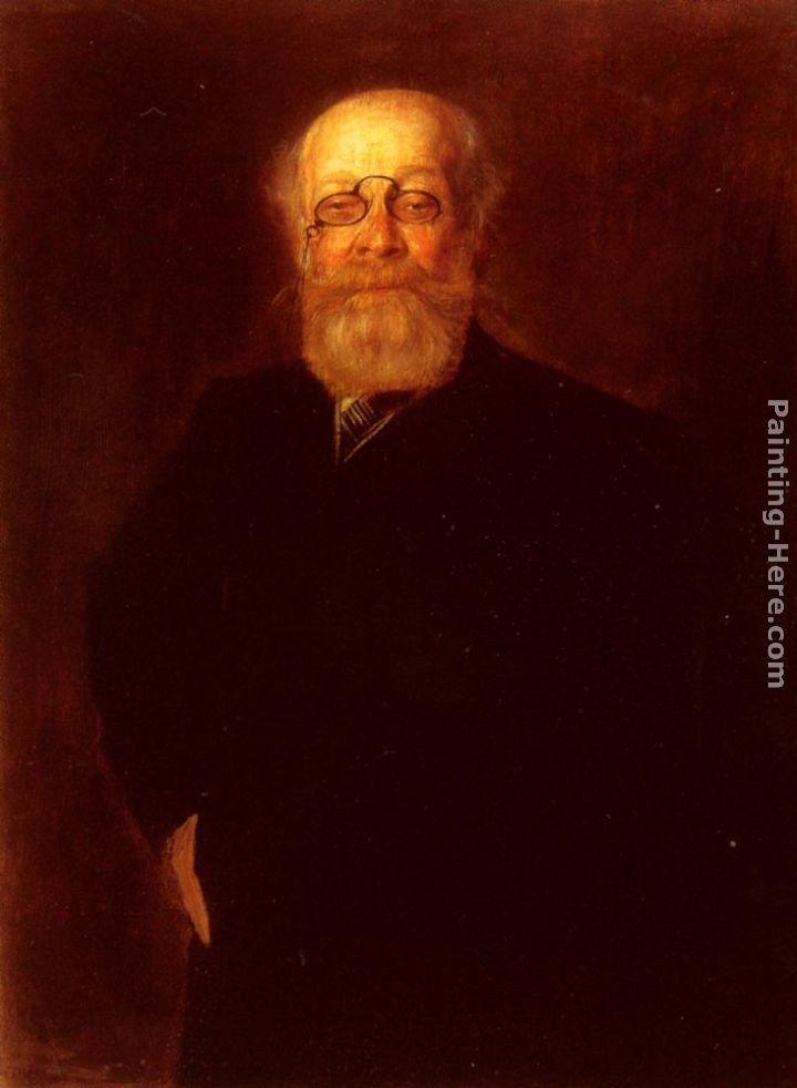 Franz von Lenbach Portrait Of A Bearded Gentleman Wearing A Pince-Nez ...