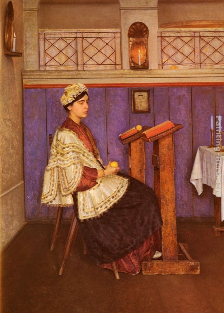 Isidor Kaufmann Young Woman in the Synagogue Painting ...