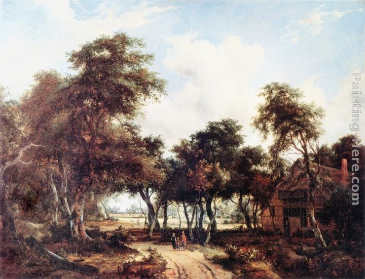 Meindert Hobbema Landscape with Woods and Cottage Painting ...