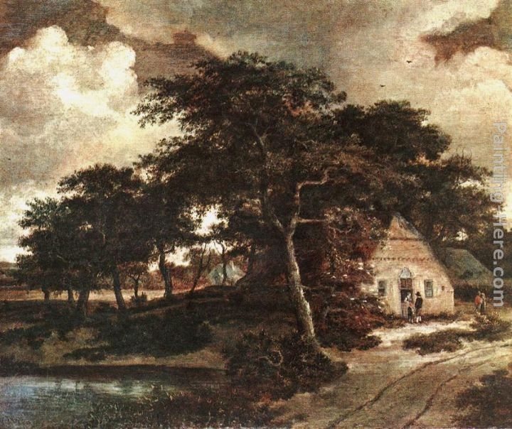 Meindert Hobbema Landscape with a Hut Painting - iPaintingsforsale.com