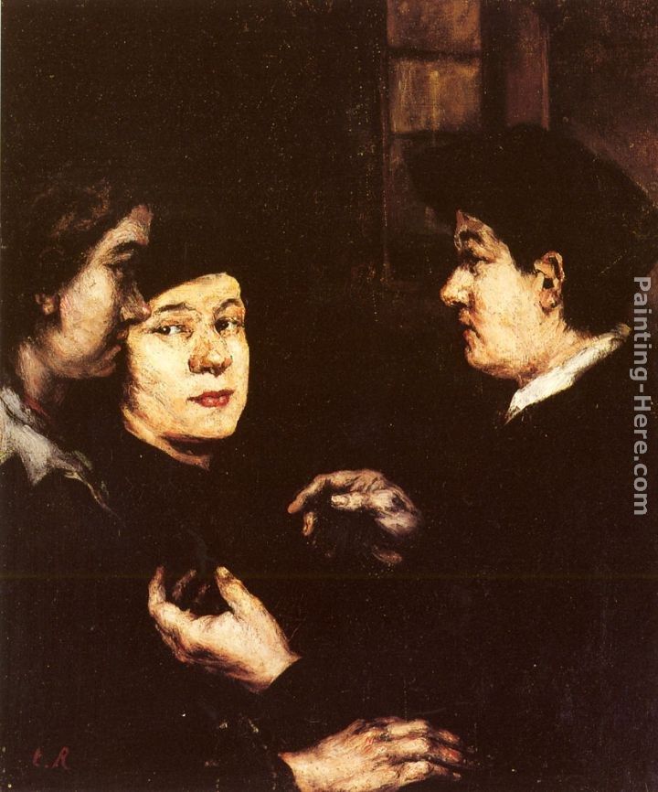 Theodule Augustine Ribot The Conversation Painting - iPaintingsforsale.com