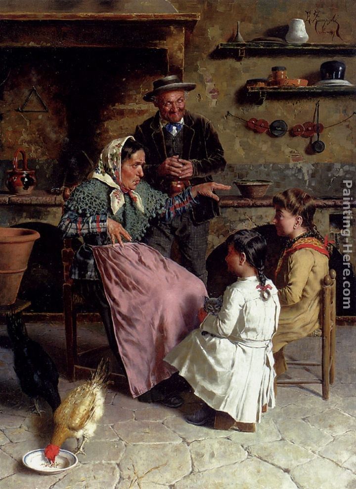 Eugenio Zampighi A Captive Audience Painting 50% off ...