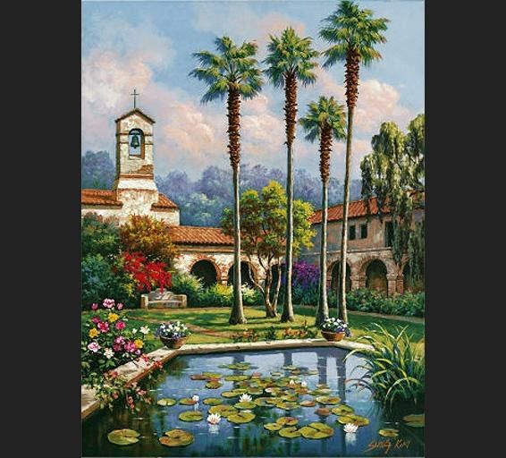 Sung Kim Palm Reflection Painting 50% off - iPaintingsforsale.com