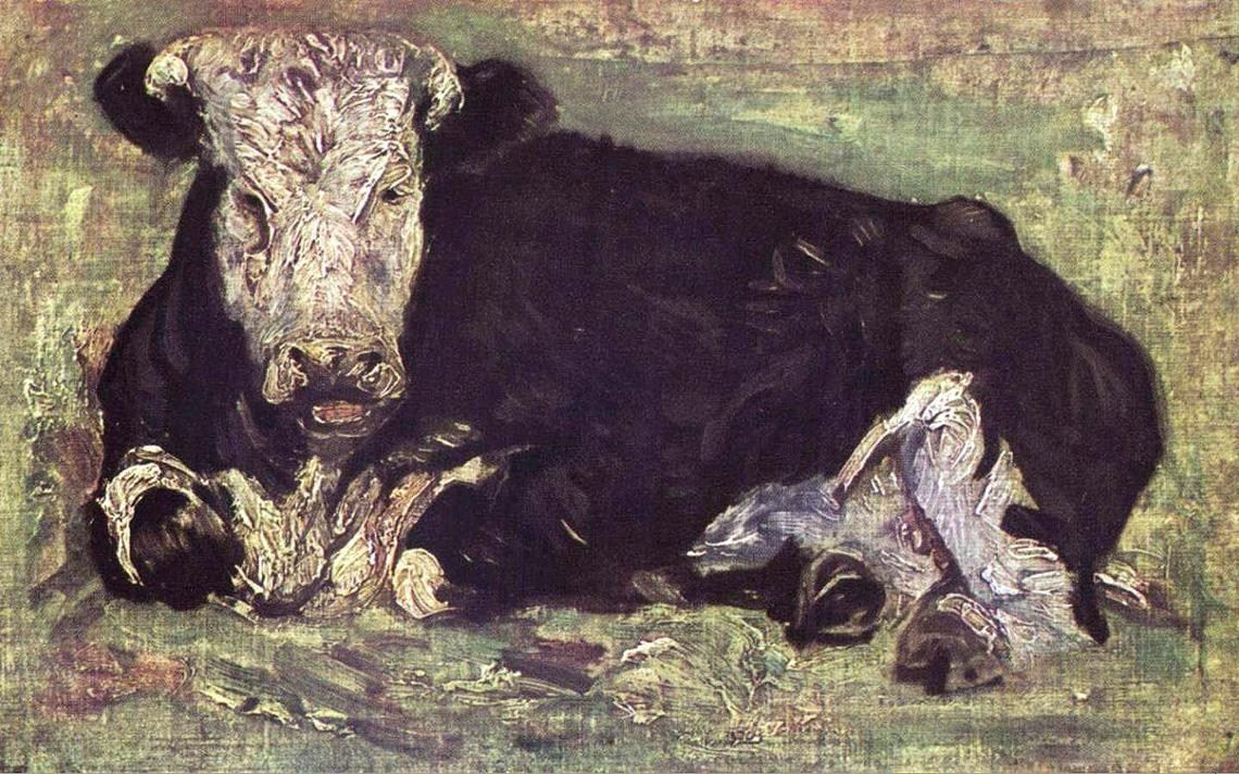 Vincent van Gogh lying cow Painting 50% off - iPaintingsforsale.com