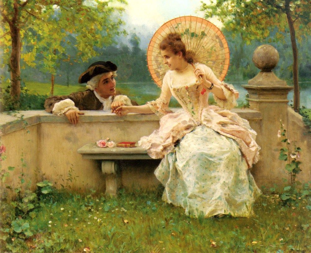 Federico Andreotti A Tender Moment in the Garden Painting ...